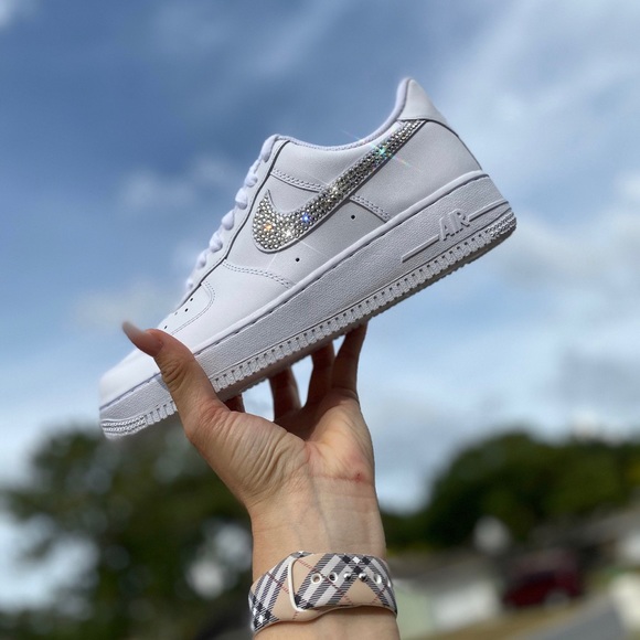 Nike | Shoes | Custom Bling Nike Air Force Rhinestone Sneakers | Poshmark